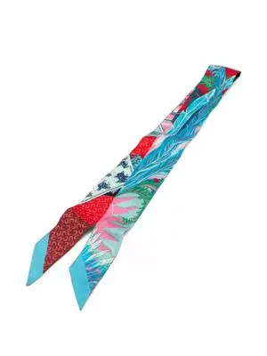 Hermès 2010-2026 Cheval Phoenix Silk Twilly Scarf Scarves - Blue
