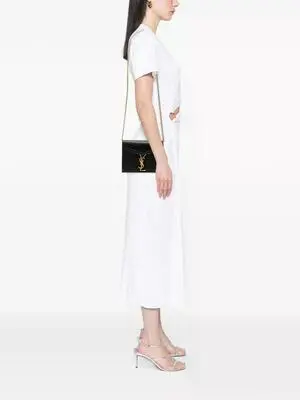 Saint Laurent 2013-2026 Grain De Poudre Monogram Cassandra Chain Wallet Crossbody Bag
