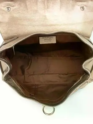 FERRAGAMO 2010-2026 Metallic Leather Gancini Shoulder Bag