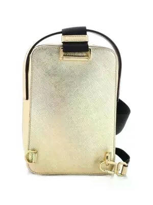 Prada Brique Top Handle Sling Bag In Saffiano Leather