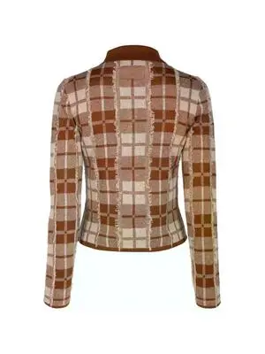 Guest In Residence Elle Fringe-trimmed Plaid Shirt - Brown