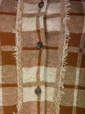 Guest In Residence Plaid Fringe Shirt - Brown