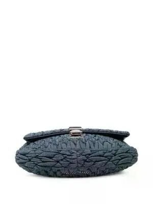 Miu Miu 2010-2026 Matelasse Denim Crystal Chain Satchel