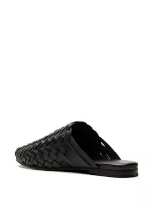 ST. AGNI Woven Mules - Black