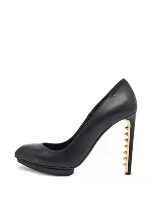 Alexander McQueen Leather Spiked Platform Stiletto Pumps