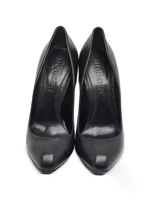 Alexander McQueen Leather Spiked Platform Stiletto Pumps