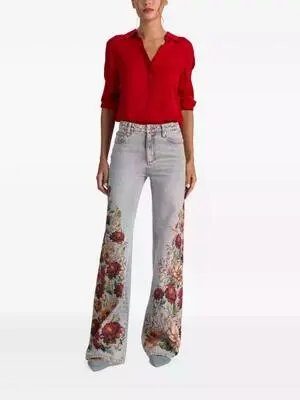 Alice + Olivia Chic High-rise Floral-print Jeans