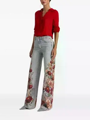Alice + Olivia Chic High-rise Floral-print Jeans