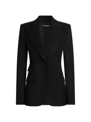 Dolce & Gabbana Turlington Single-breasted Jacket In Bi-stretch Twill - Black