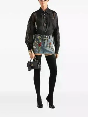 Dolce & Gabbana Denim Miniskirt With Embroidery