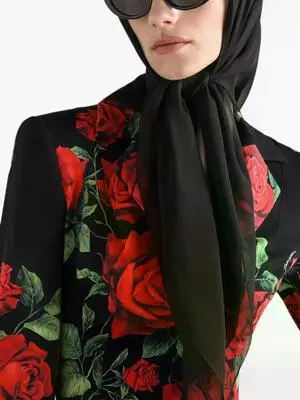 Dolce & Gabbana Rose-print Charmeuse Single-breasted Jacket