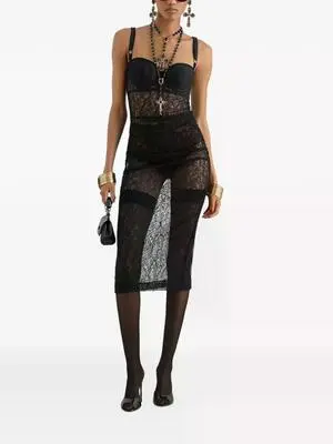 Dolce & Gabbana Exclusive Lace Midi Dress - Black