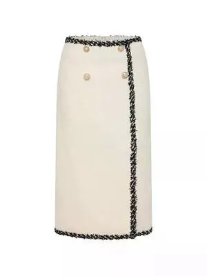 Rebecca Vallance Jacquie Faux-pearl Button Skirt - Neutrals