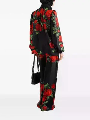 Dolce & Gabbana Rose-print Silk Shirt