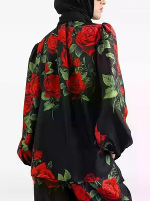 Dolce & Gabbana Rose-print Silk Shirt