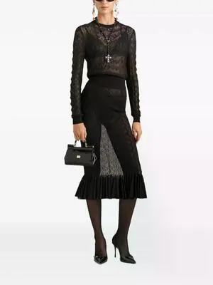 Dolce & Gabbana Lace-stitch Knit Skirt