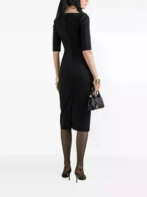 Dolce & Gabbana Double Wool Crêpe Dress With Plunge Neckline