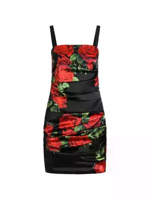 Dolce & Gabbana Floral Print Satin Mini Dress