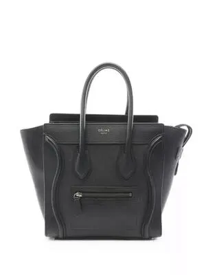 Celine Micro Luggage Leather Tote Handbag - Black