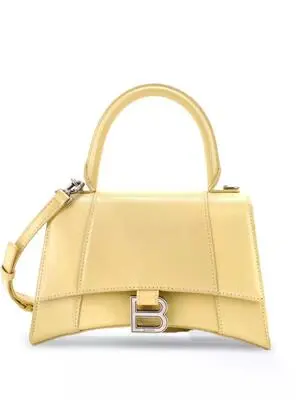 Balenciaga Balenciaga Hourglass Top Handle Bag Leather Small Satchel Yellow