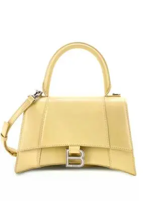 Balenciaga Balenciaga Hourglass Top Handle Bag Leather Small Satchel Yellow