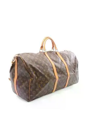 LOUIS VUITTON 1997 Monogram Keepall Bandouliere 60 Travel Bag - Brown