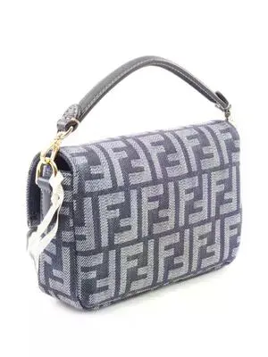 Fendi 2010-2026 Mini Zucca Denim Baguette Satchel