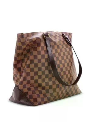 LOUIS VUITTON Damier Cabas Mezzo Tote Bag - Brown