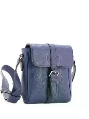 Gucci Messenger Bag Jumbo Gg Embossed Leather Small Crossbody Bag