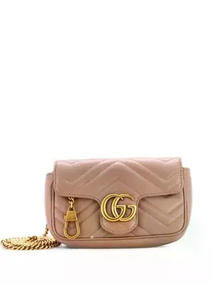 Gucci Matelassé Leather Super Mini Crossbody Bag - Neutrals