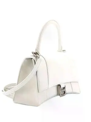 Balenciaga Hourglass Top Handle Bag - White