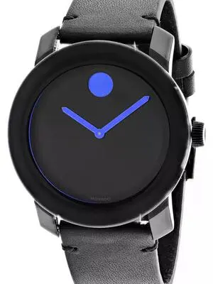 Movado 42mm Watch With Leather Strap