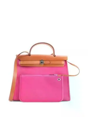 Hermès Herbag Zip Leather And Toile 31 Shoulder Bag