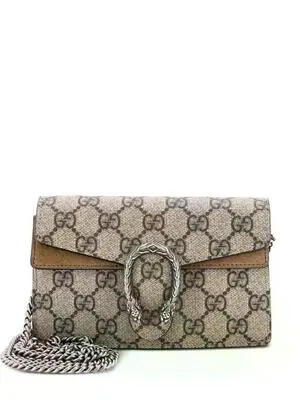 Gucci Dionysus Bag Gg Coated Canvas Super Mini Crossbody Bag - Brown