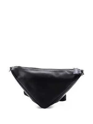 Prada Triangle Logo Zip Soft Leather Small Crossbody Bag