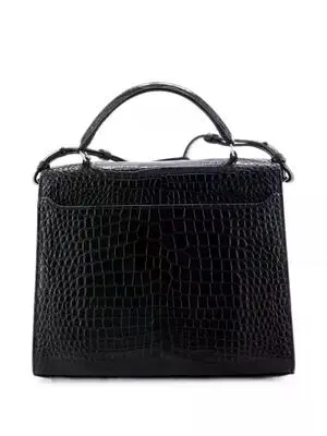 Saint Laurent Cassandra Top Handle Bag Crocodile Embossed Leather Medium Satchel