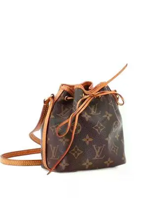LOUIS VUITTON Noe Handbag Monogram Canvas Nano Bucket Bag - Brown
