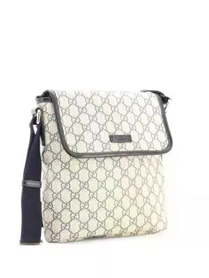Gucci Flap Messenger Gg Coated Canvas Small Crossbody Bag - Blue