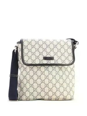 Gucci Gg Coated Canvas Messenger Bag - Blue