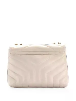 Saint Laurent Small Loulou Matelasse Chevron Leather Shoulder Bag - White