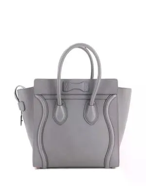 Celine Luggage Bag Grainy Leather Micro Tote Bag - Grey