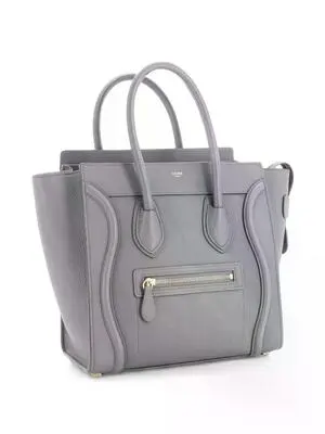 Celine Luggage Bag Grainy Leather Micro Tote Bag - Grey
