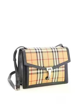 Burberry Macken Vintage Check Canvas Small Crossbody Bag - Black