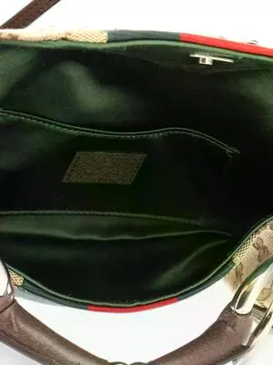Gucci Horsebit Gg Canvas Small Shoulder Bag - Brown