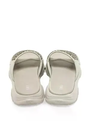 Dior Oblique Motif Slide Sandals - Grey