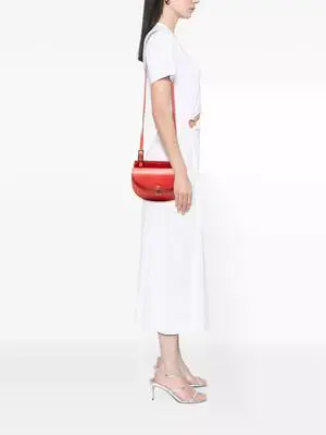 Chloé 2015 Calfskin Georgia Double Flap Crossbody Bag - Red