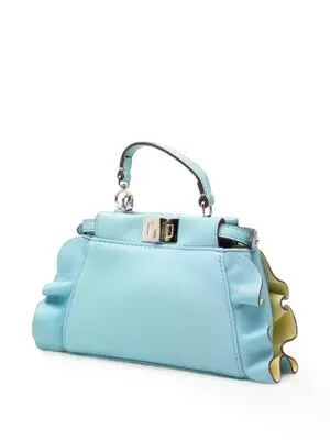Fendi 2015-2019 Micro Bicolor Nappa Waves Peekaboo Iconic Satchel