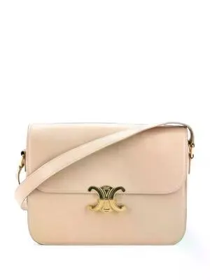 Celine Triomphe Shoulder Bag In Smooth Calfskin - Neutrals