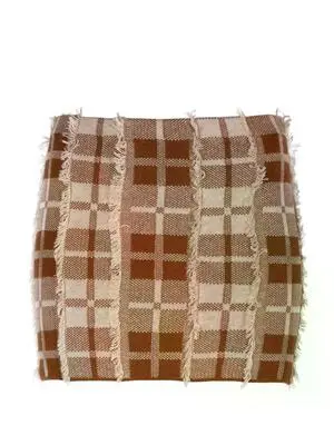 Guest In Residence Fringe-trim Plaid Skirt - Brown