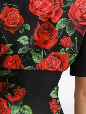Dolce & Gabbana Rose-print Poplin Shirt